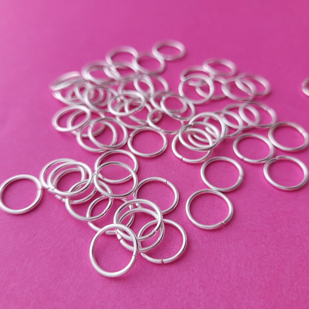 10mm Silver Plated Jump Rings 100 Pieces - 1mm Thick Large Jump Rings ...