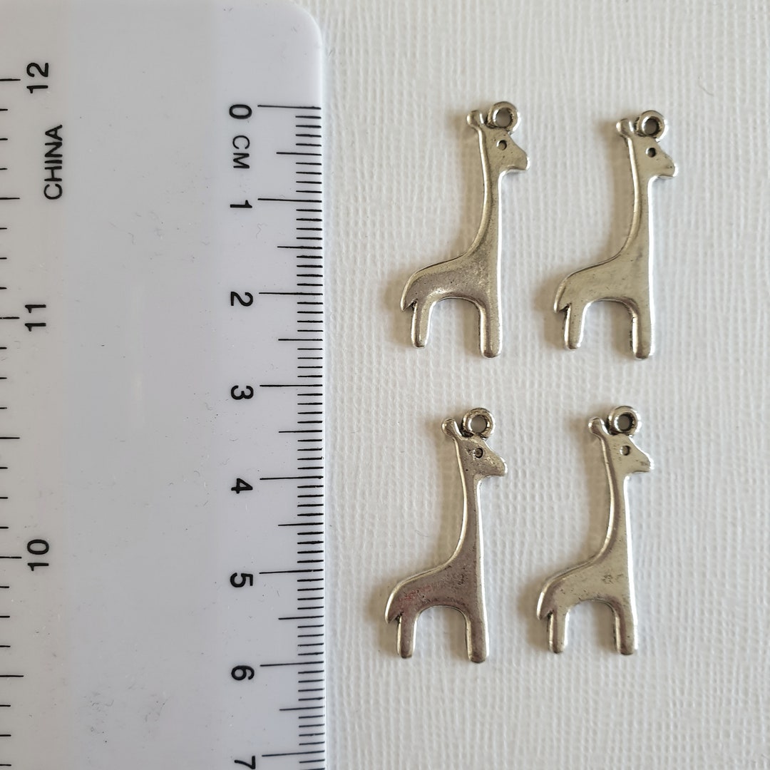 4 X Silvertone Small Giraffe Charms - 25mm - Etsy