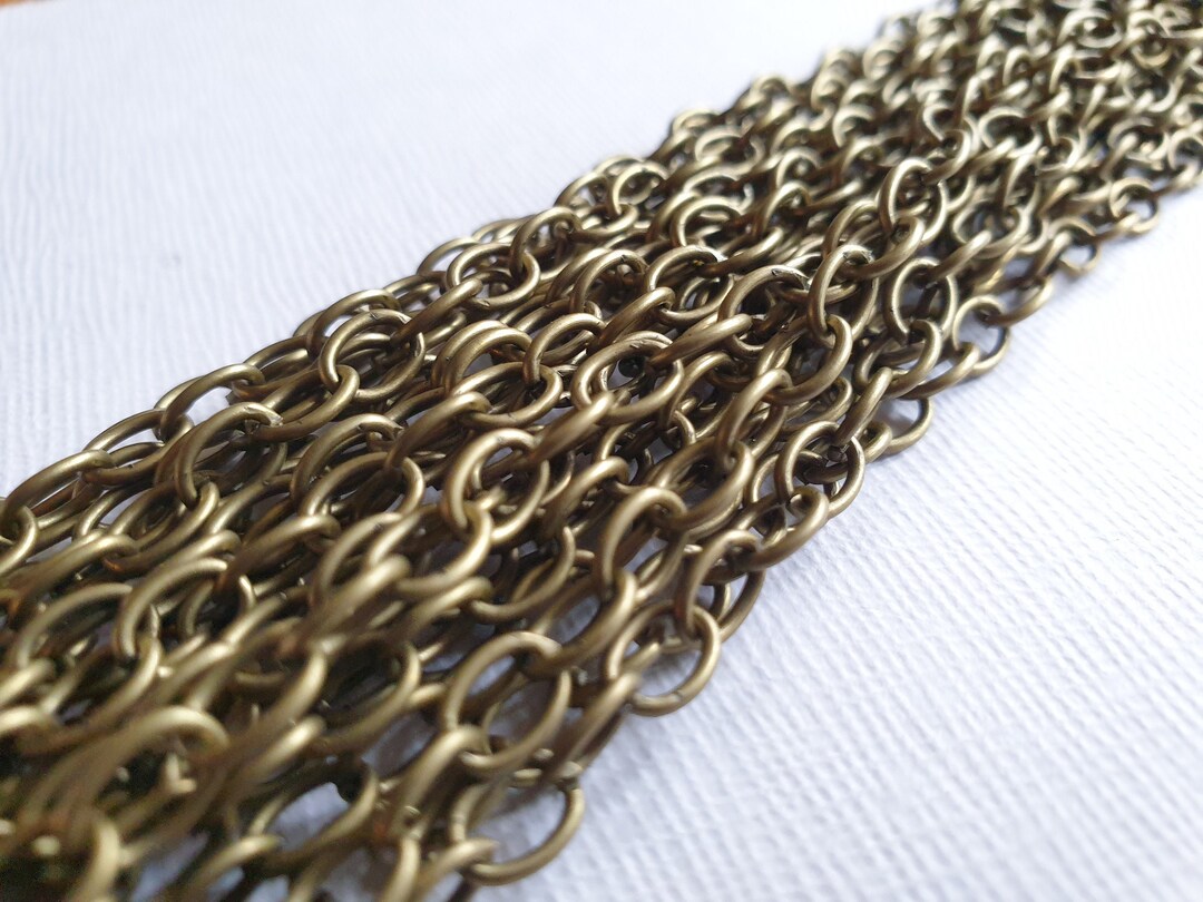 1 Metre Antique Bronze Chain 7 X 5mm Plated Oval Links - Nickel Free ...