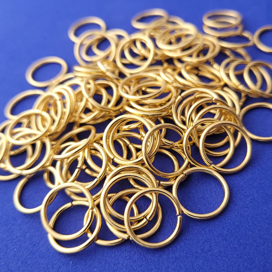 12mm Gold Plated Jump Rings 100 Pieces - Large Jump Rings - Strong ...