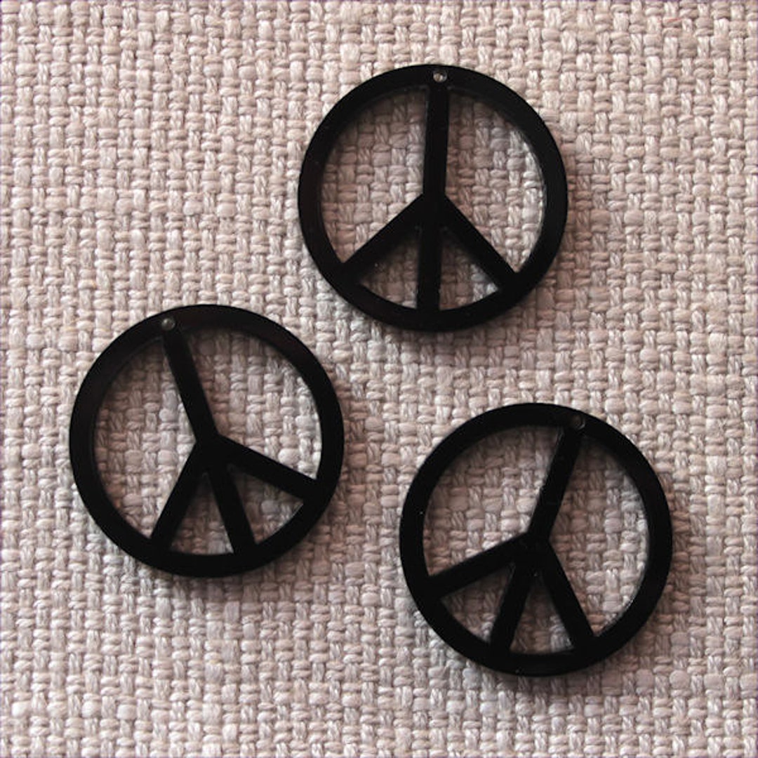 3 X Laser Cut Acrylic Peace Sign Pendants - Etsy