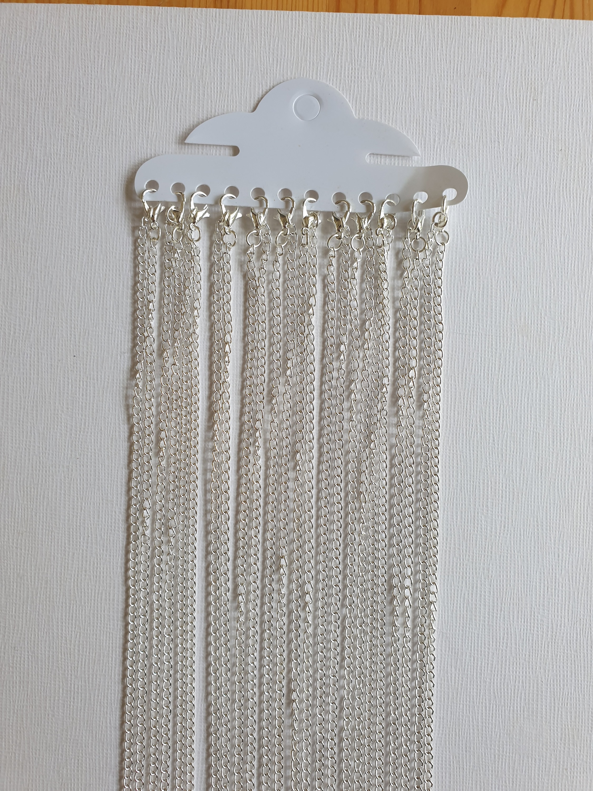 12 X Silver Plated Curb Chains With Lobster Clasp - Long 24" / 62cm ...