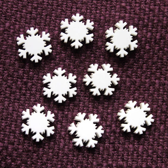 8 X Laser Cut Acrylic Snowflake Cabochons | Etsy