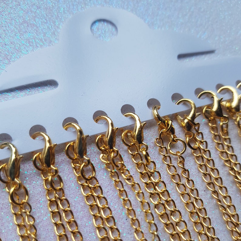 12 X Gold Plated Curb Chains With Lobster Clasp Extra Long - Etsy
