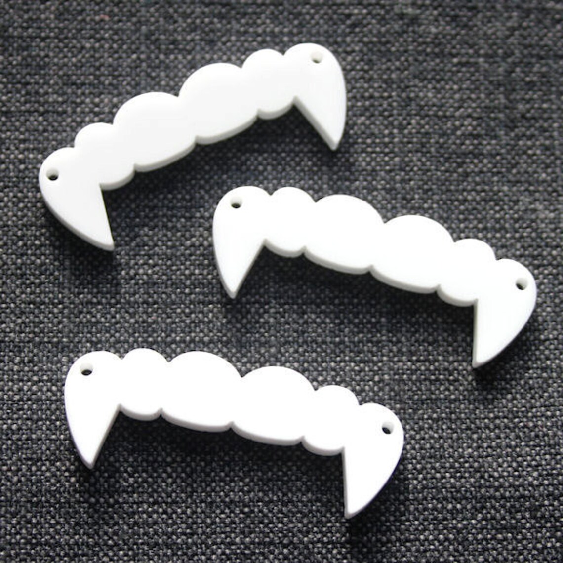 3 X Laser Cut Acrylic Vampire Teeth Charms Any Colour - Etsy