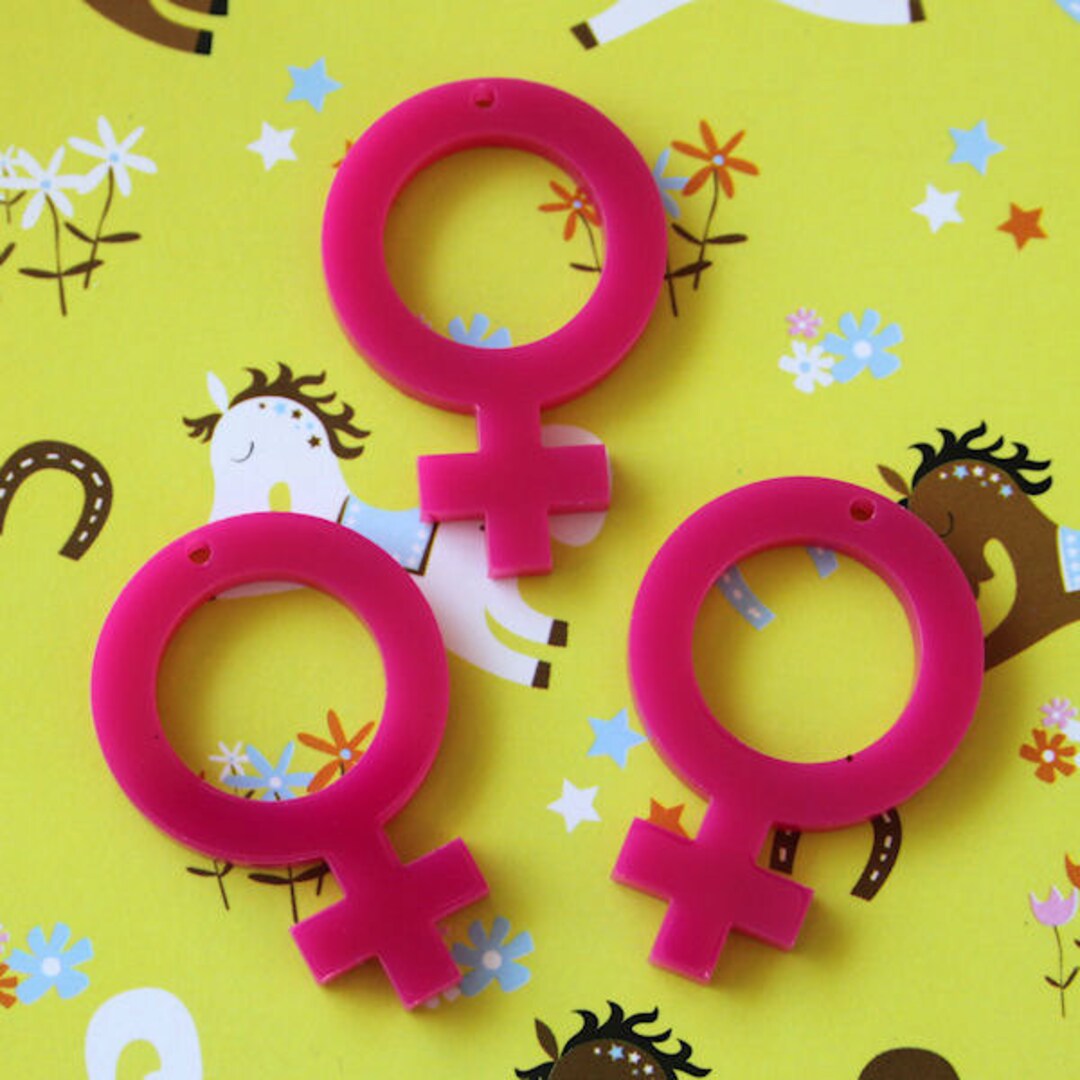 3 X Laser Cut Acrylic Venus Symbol Charms - Feminist Pendant - for ...