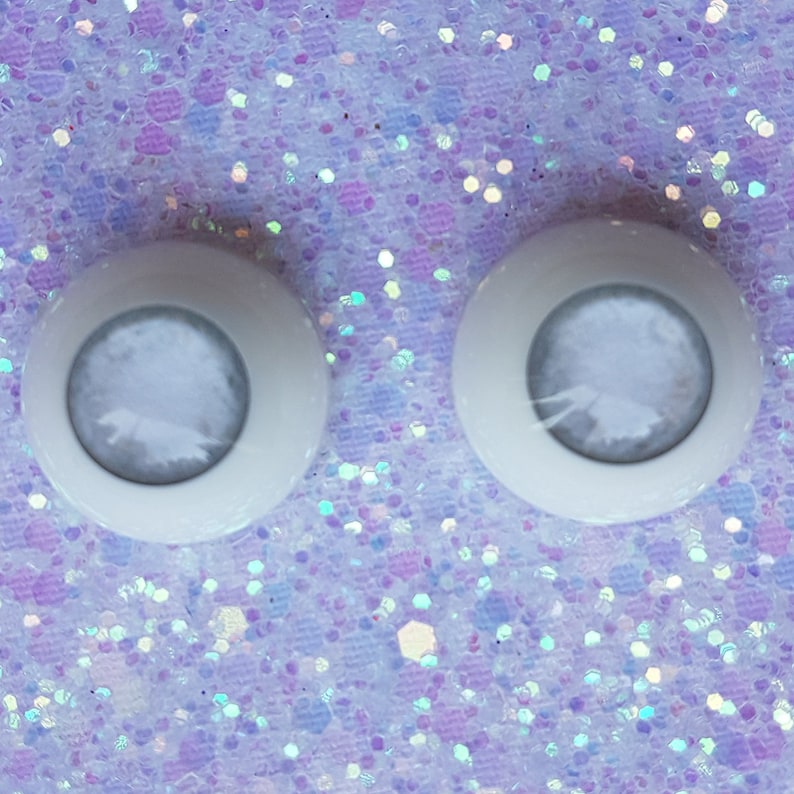 Acrylic doll eyes 20mm / 0.78 inches 1 pair white eyes / | Etsy