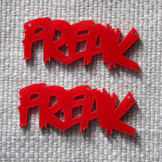 2 X Laser Cut Acrylic Freak Word Pendants | Etsy