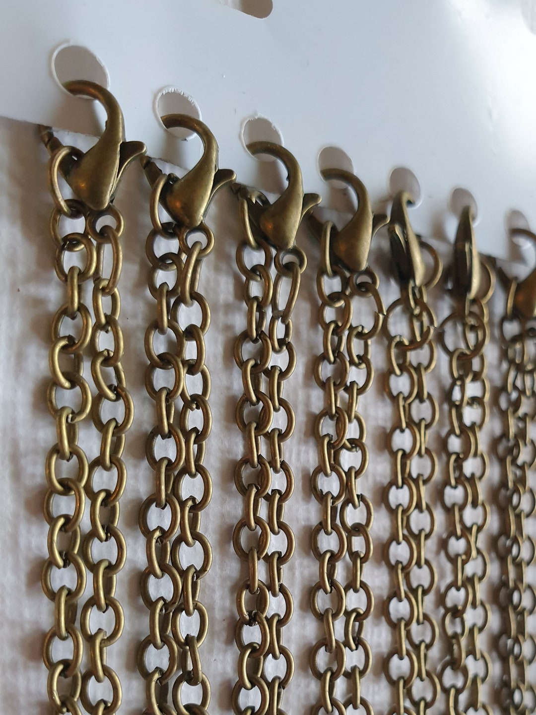 12 X Antique Bronze 18" / 46cm Cable Chains - 4x3mm Link With Lobster ...
