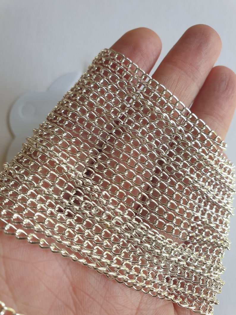 12 X Silver Plated Curb Chains With Lobster Clasp - Long 24" / 62cm ...