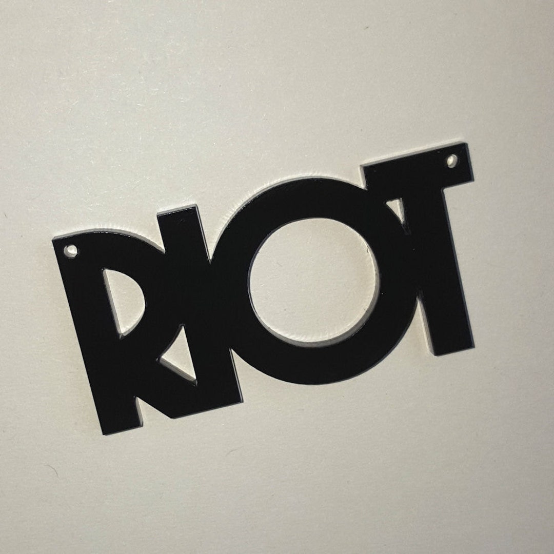 2 X Laser Cut Acrylic RIOT Pendants - Etsy