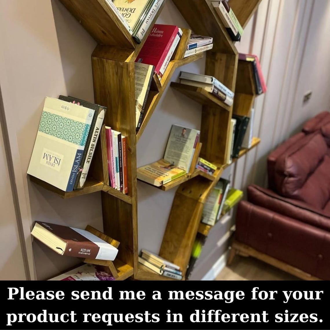 Handmade Wooden Tree Bookshelf: Rustic Wall Decor - Etsy
