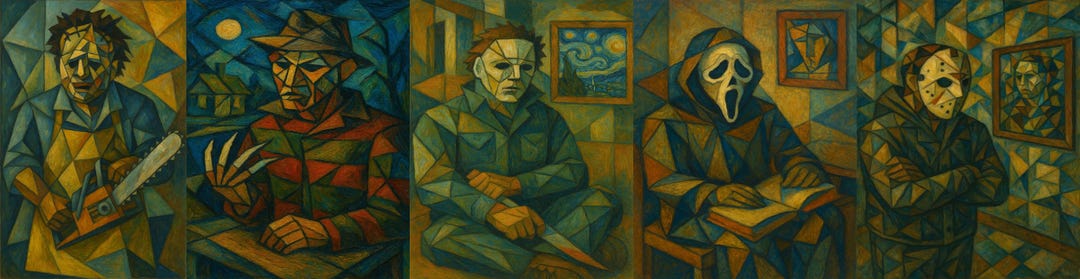 Serial Killer Art Set - Picasso-inspired Horror Icons Depicting ...