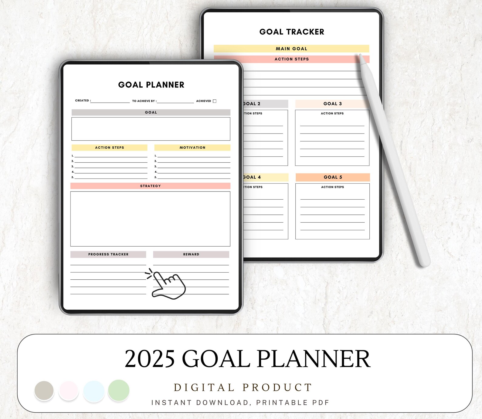 2025 Goal Planner, Daily Organizer, Productivity Journal, Goal Setting ...