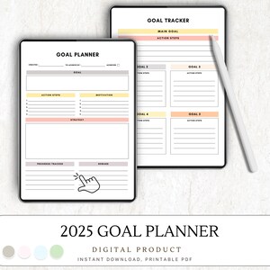 2025 Goal Planner, Daily Organizer, Productivity Journal, Goal Setting ...