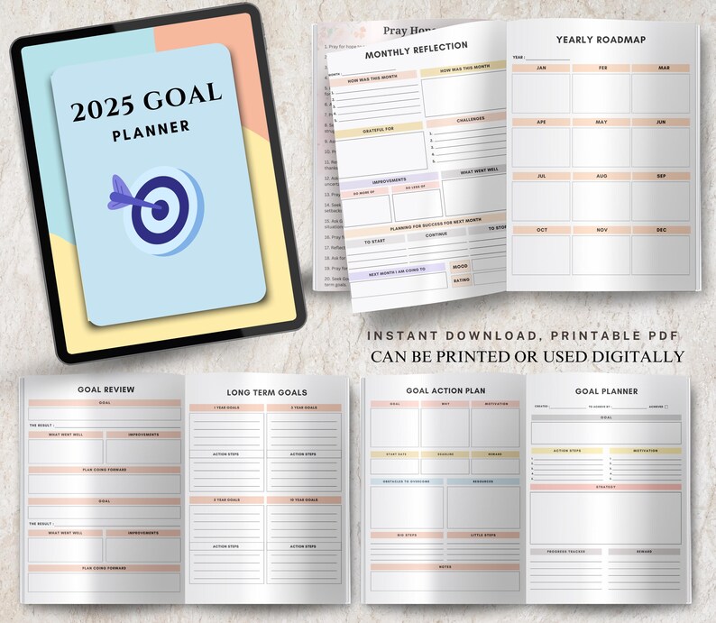 2025 Goal Planner, Daily Organizer, Productivity Journal, Goal Setting ...