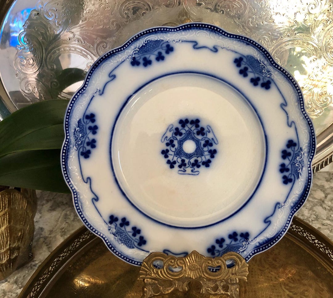 Antique W.h.grindley “lorne” Flow Blue Plate, Elegant English China ...