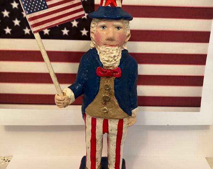 Uncle Sam Patriot Pride. Hand Sculpted With Paper Mache. - Etsy
