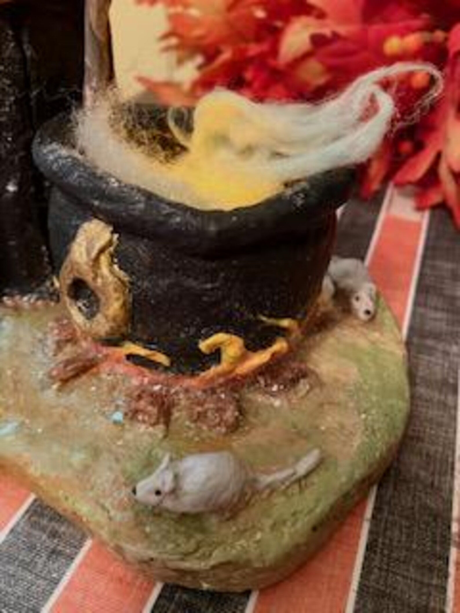 Vintage Inspired Witch With Illuminated Caldron. Hand Sculpted Paper ...