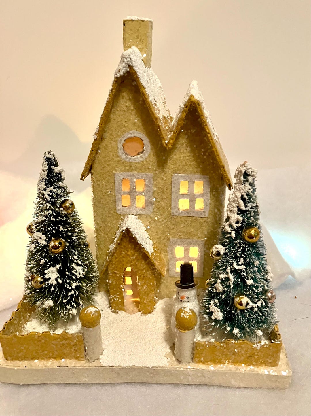 Vintage Putz Glitter House. Hand Made. - Etsy