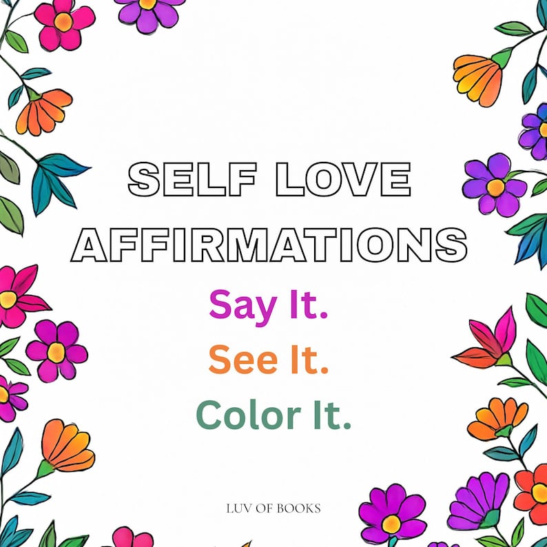 Self-love Affirmation Coloring Book - Positive Affirmations Coloring ...