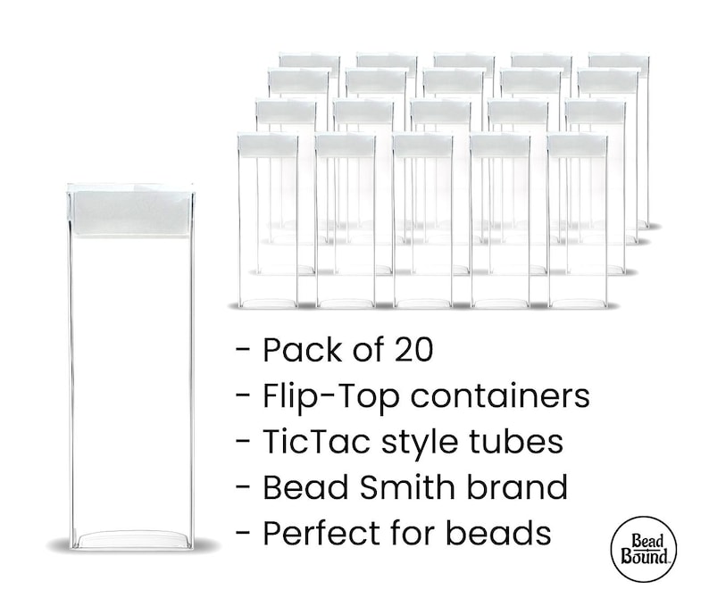 Flip-top Bead Tubes Pack of 20 With Lids for Delica Seed Bead Storage ...