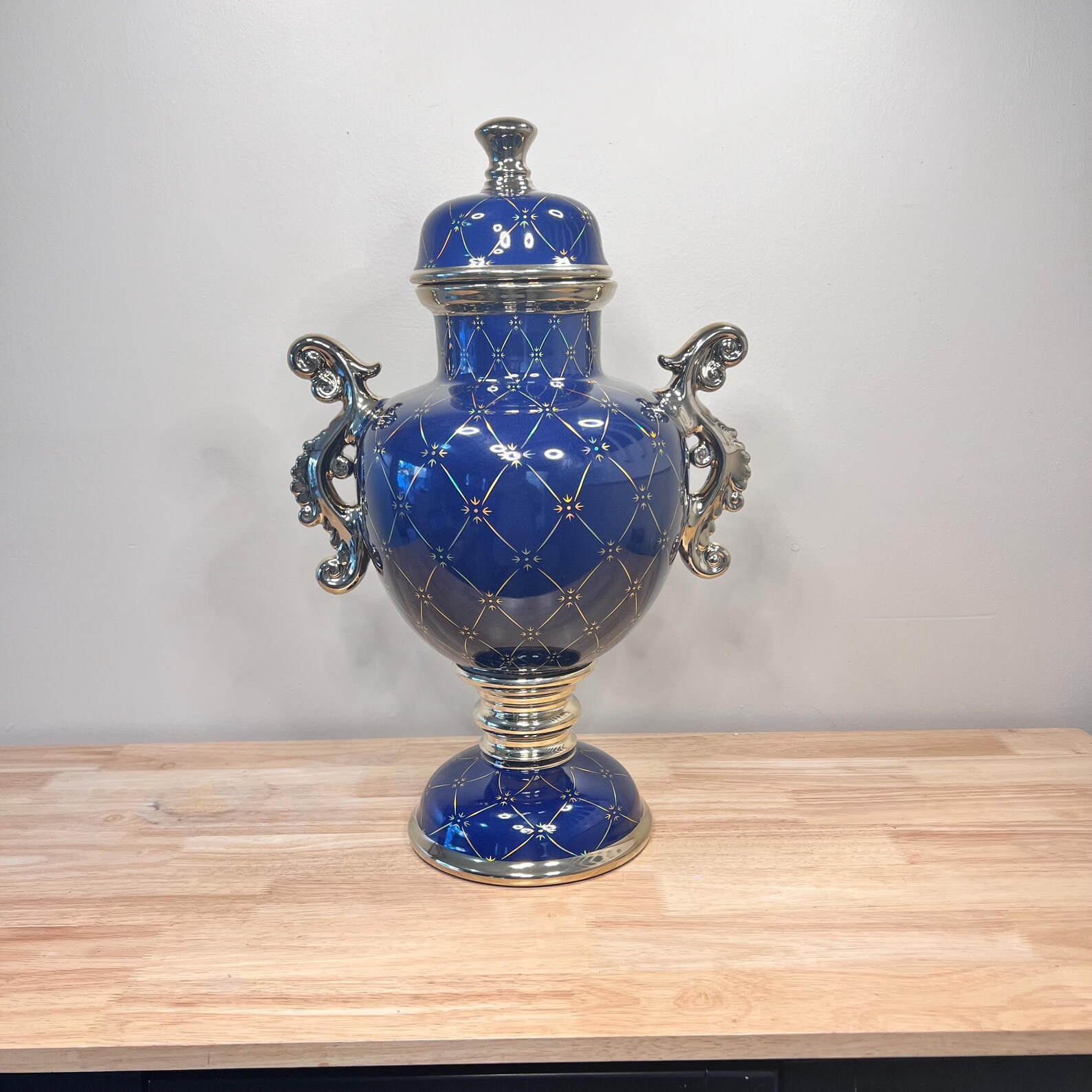 Yemaya Porcelain Tureen: Blue & Gold Orisha Jar (21x13x10) - Etsy