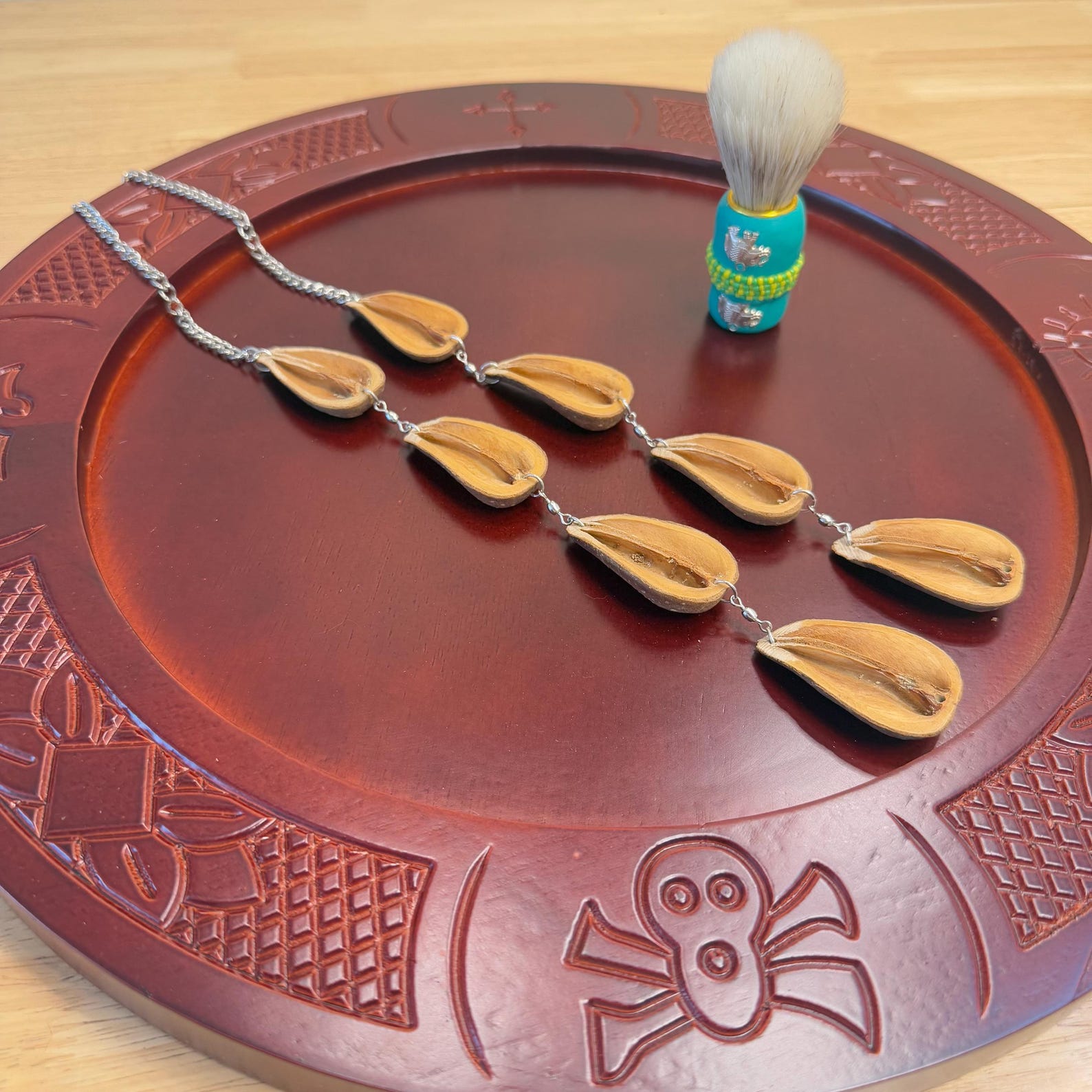 Handcrafted Cedar Ifa Divination Board Combo: Brush & Ekuele - Etsy