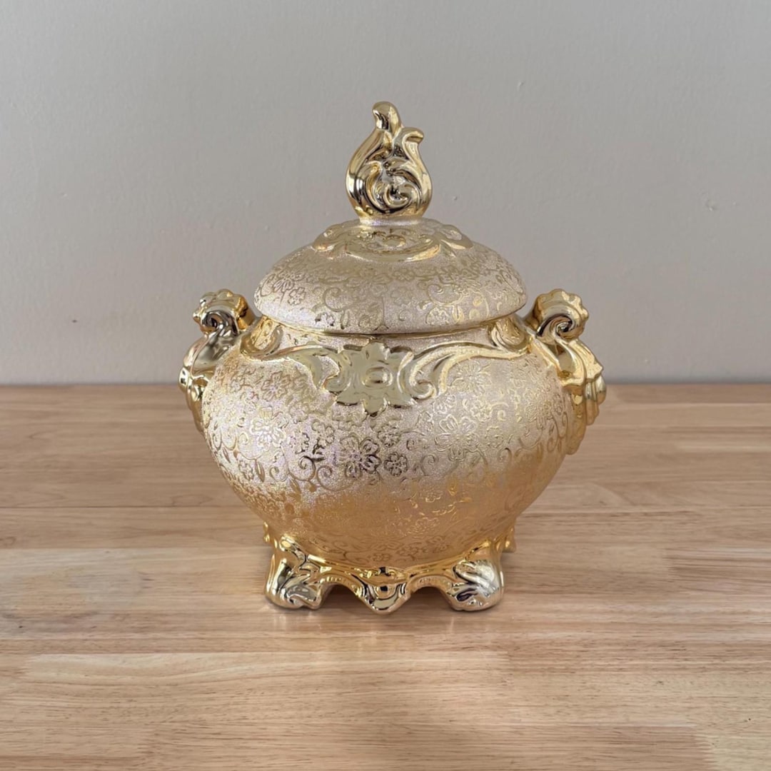 Oshun Porcelain Tureen: Gold Orisha Osha Santeria Potiche - Etsy
