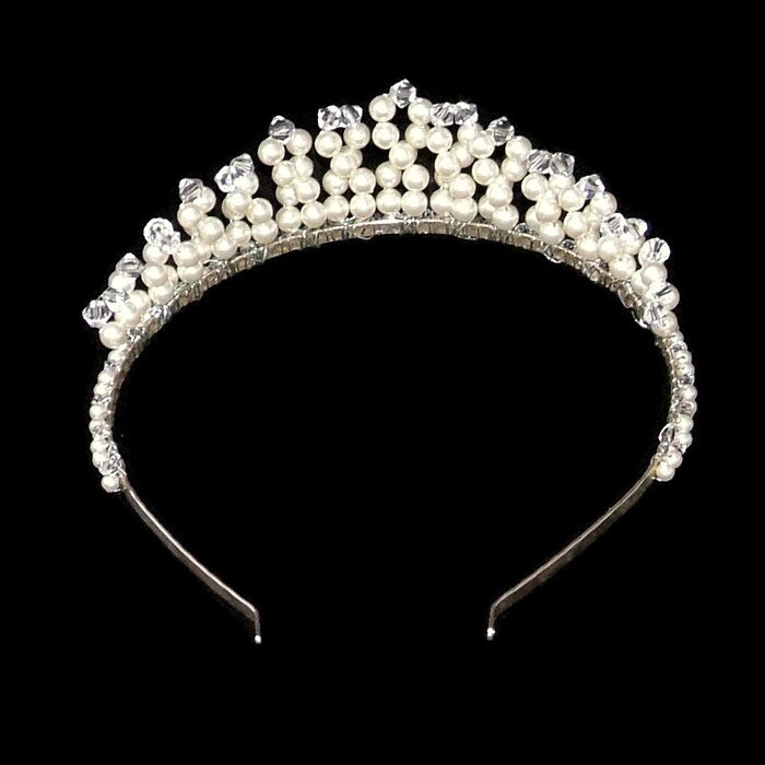 Cream Tiara With Crystals and Pearls by Swarovski - Etsy