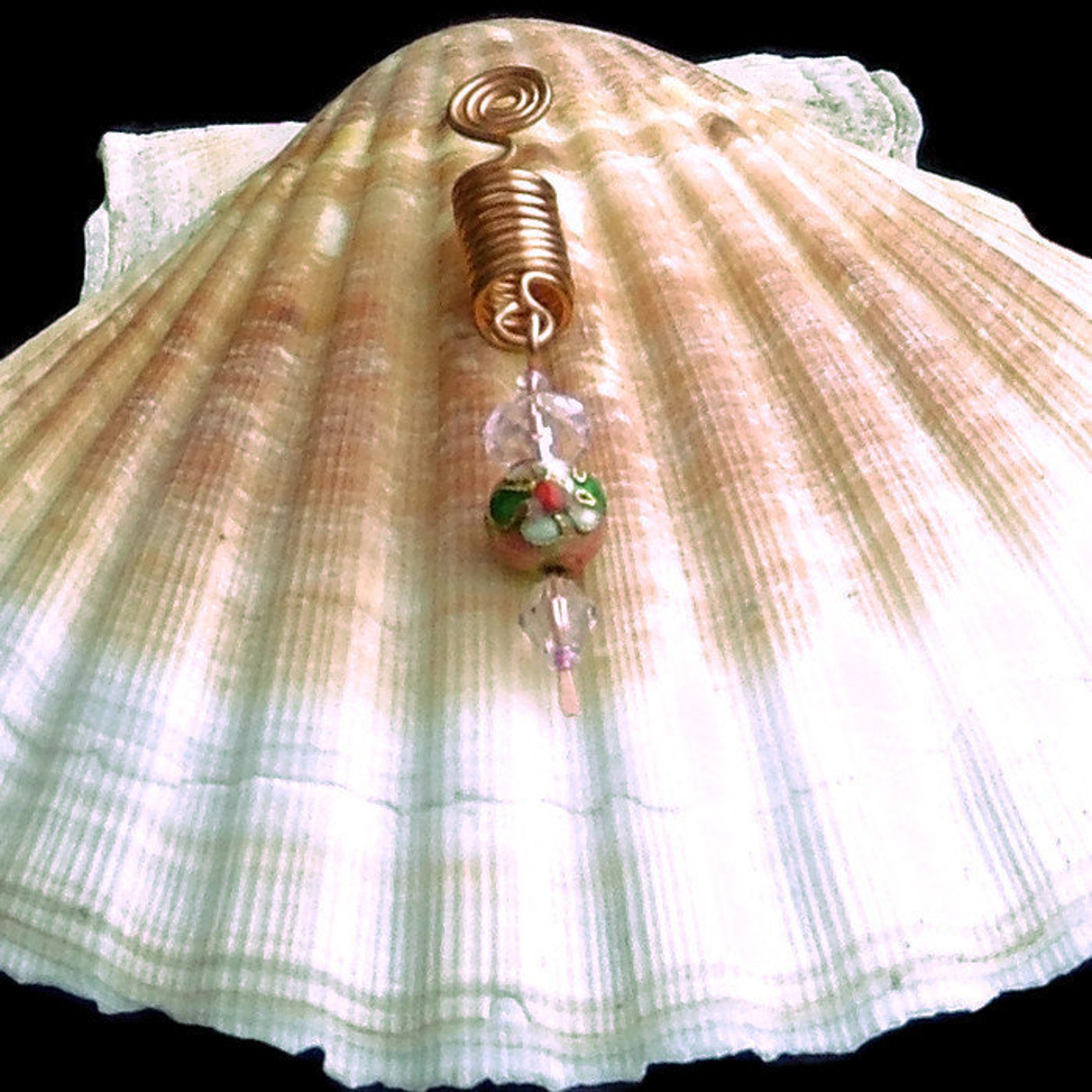 Copper Dreadlock Cuff With Pink Crystals - Etsy