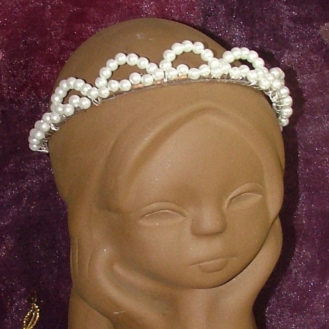 White Arched Pearl Headdress for First Holy Communion Bridesmaid Flower ...