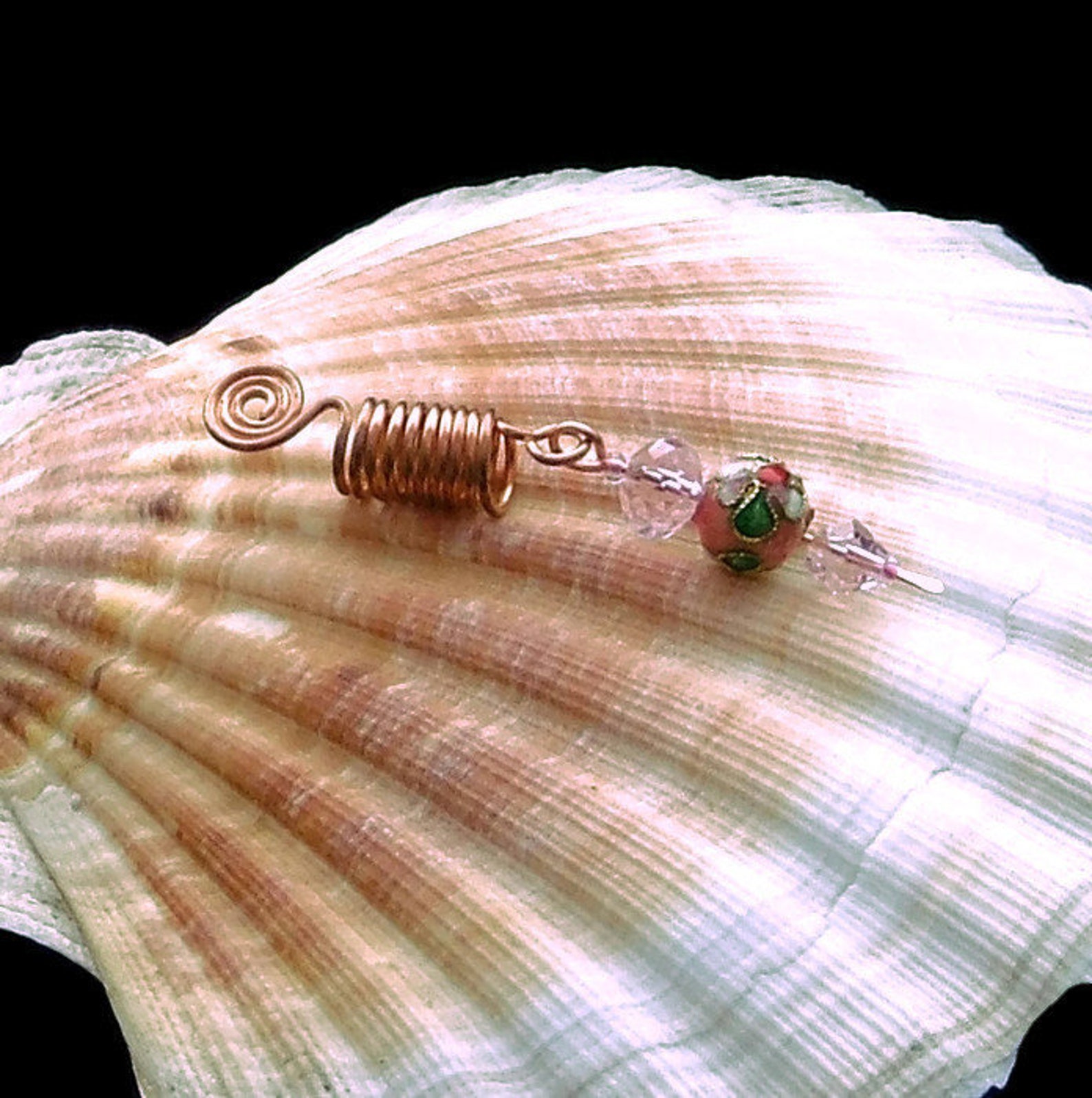 Copper Dreadlock Cuff With Pink Crystals - Etsy