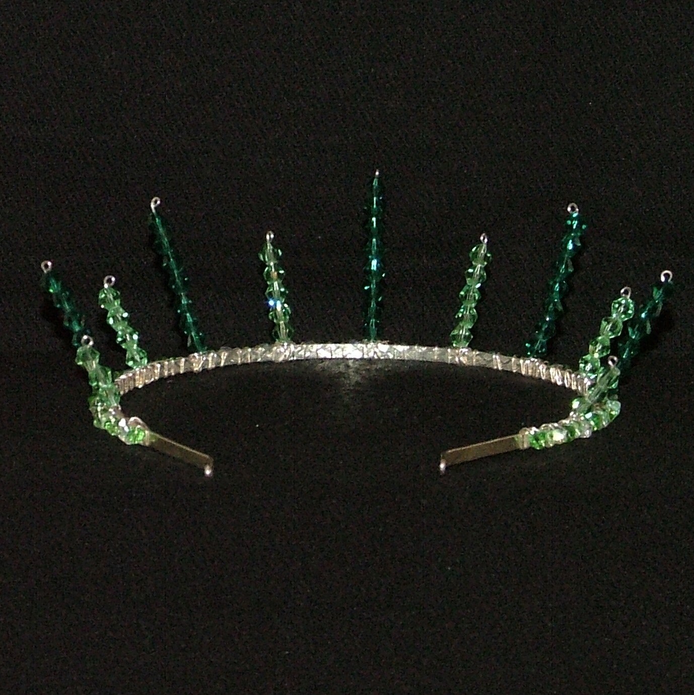 Green Crystal Spike Silver Tiara - Etsy