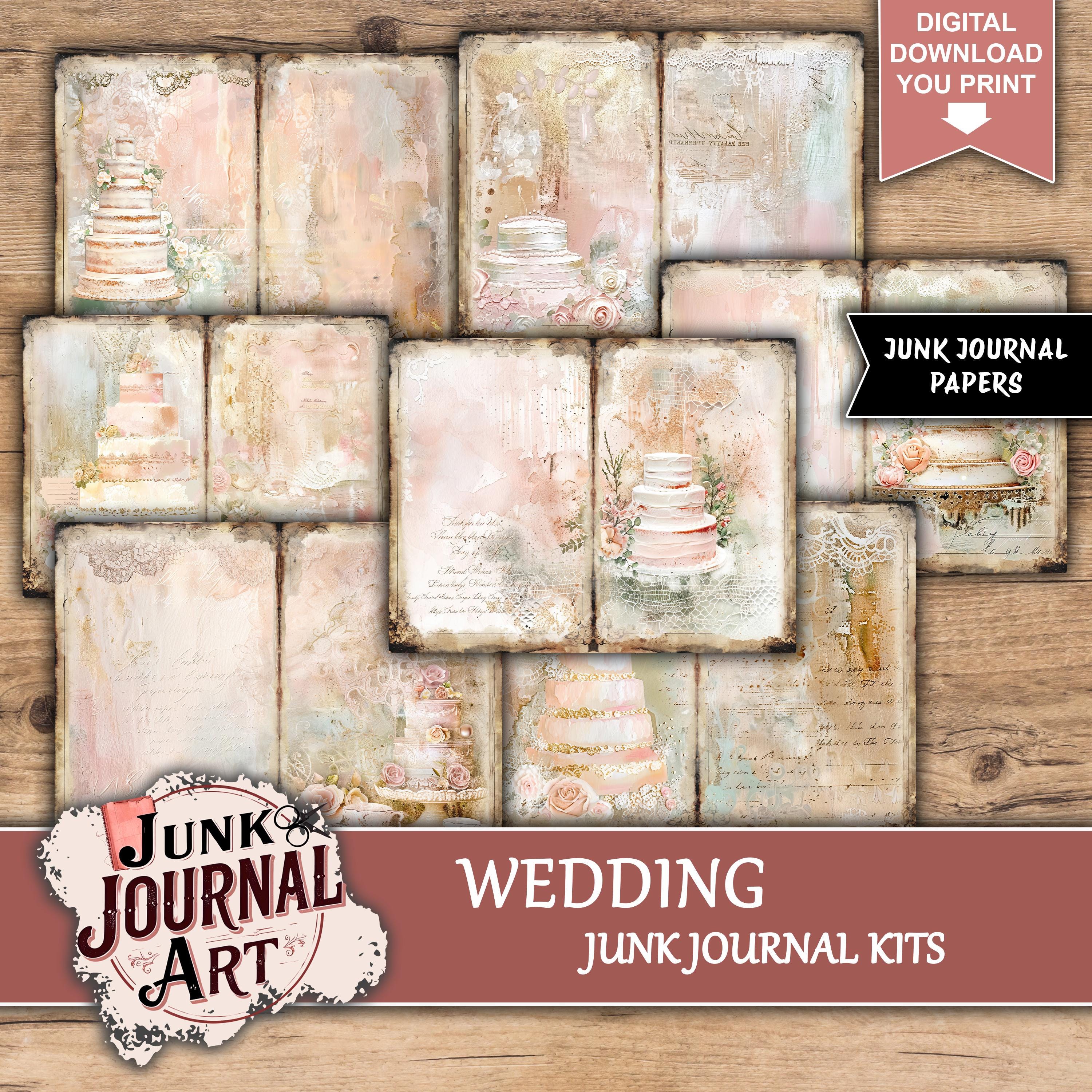 Wedding Junk Journal Kit, Romantic Ephemera, Shabby Chic, Envelopes ...