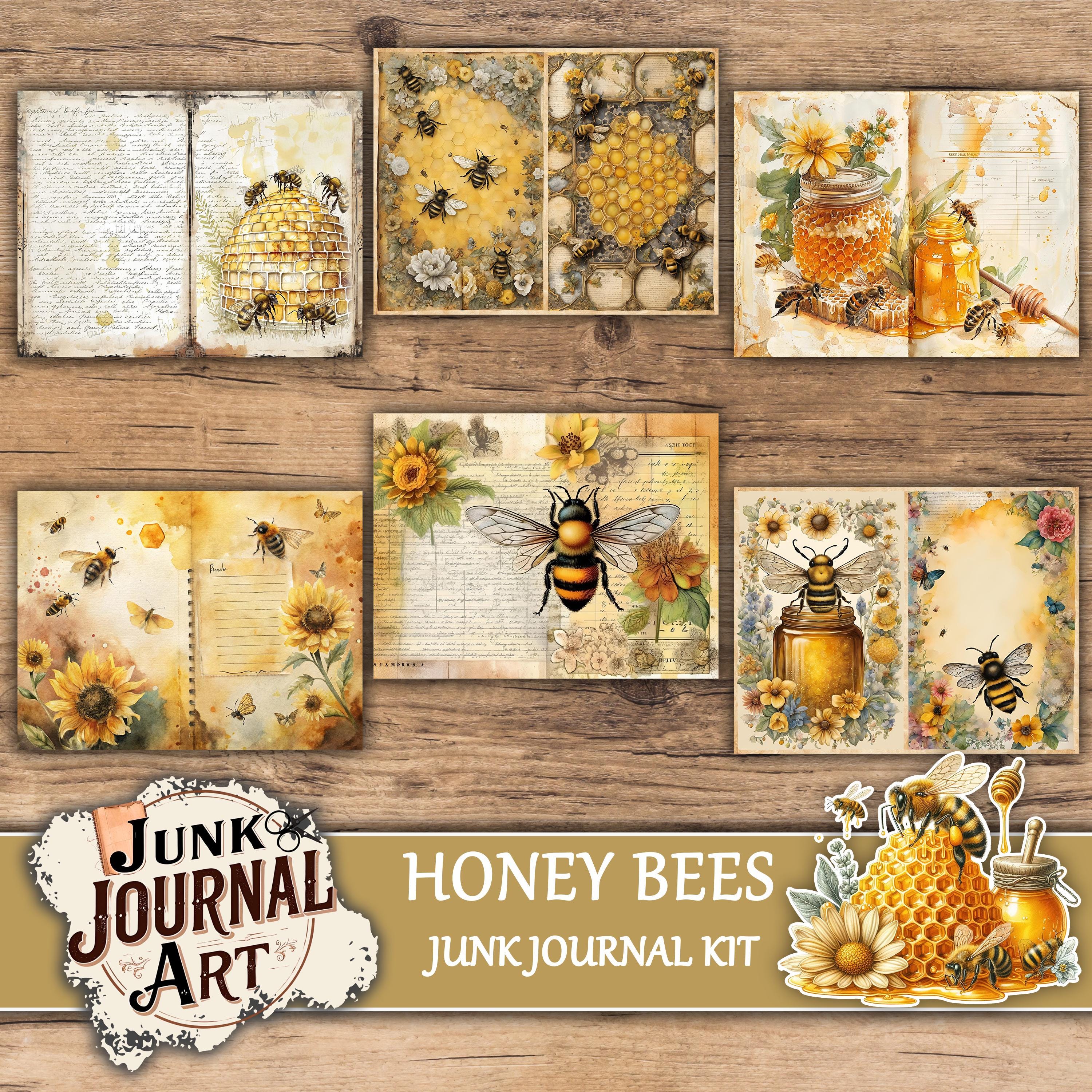 Honey Bees Junk Journal Printable, Junk Journal Supplies, Junk Journal ...