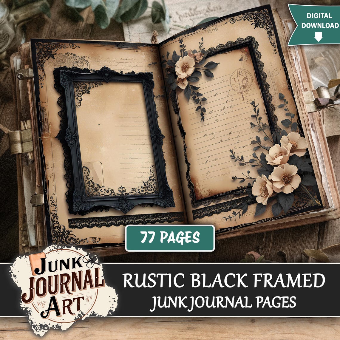 Framed Junk Journal, Gothic Junk Journal Kits, Junk Journal Supplies ...