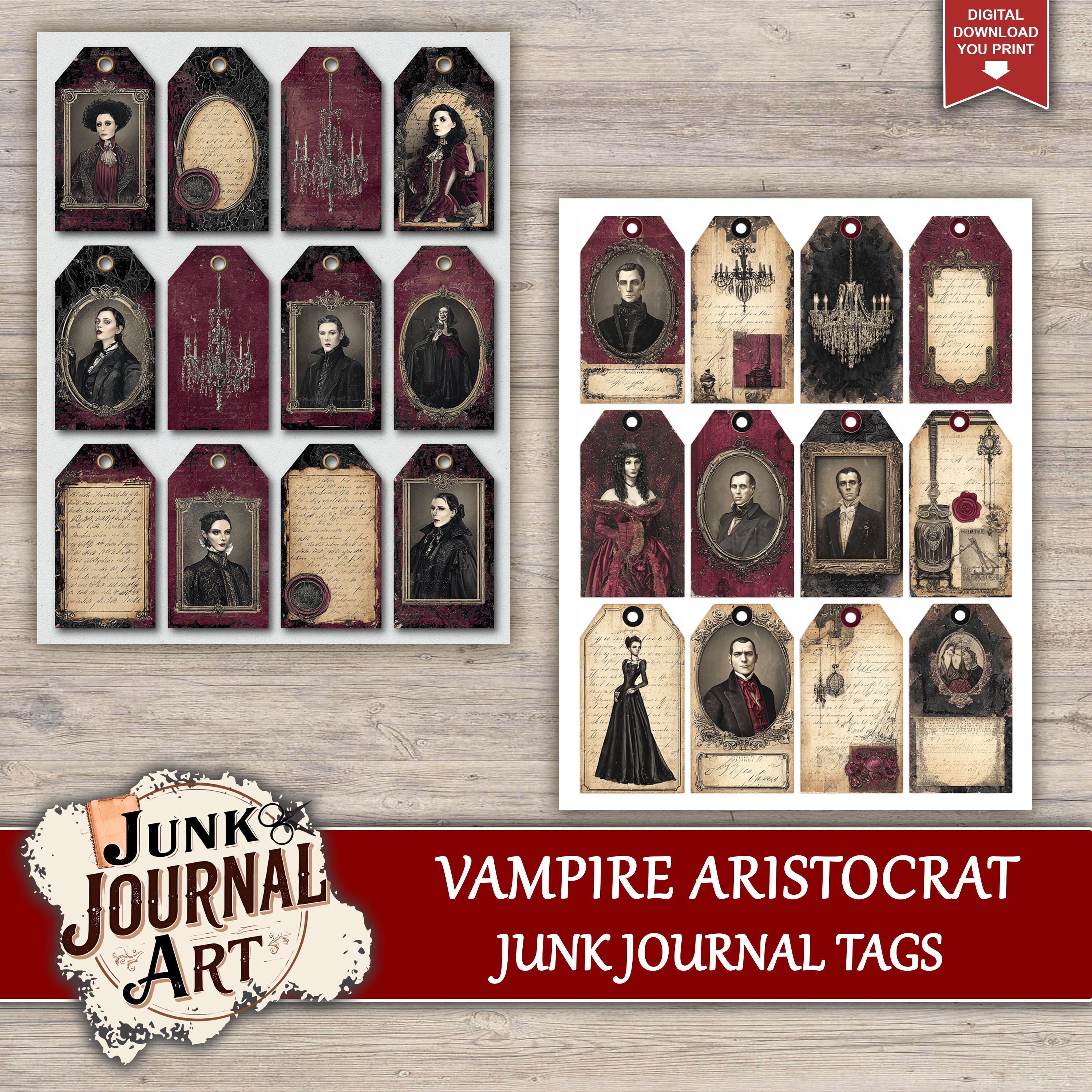 Vampire Aristocrat Junk Journal Printable Pages, Gothic Romance ...