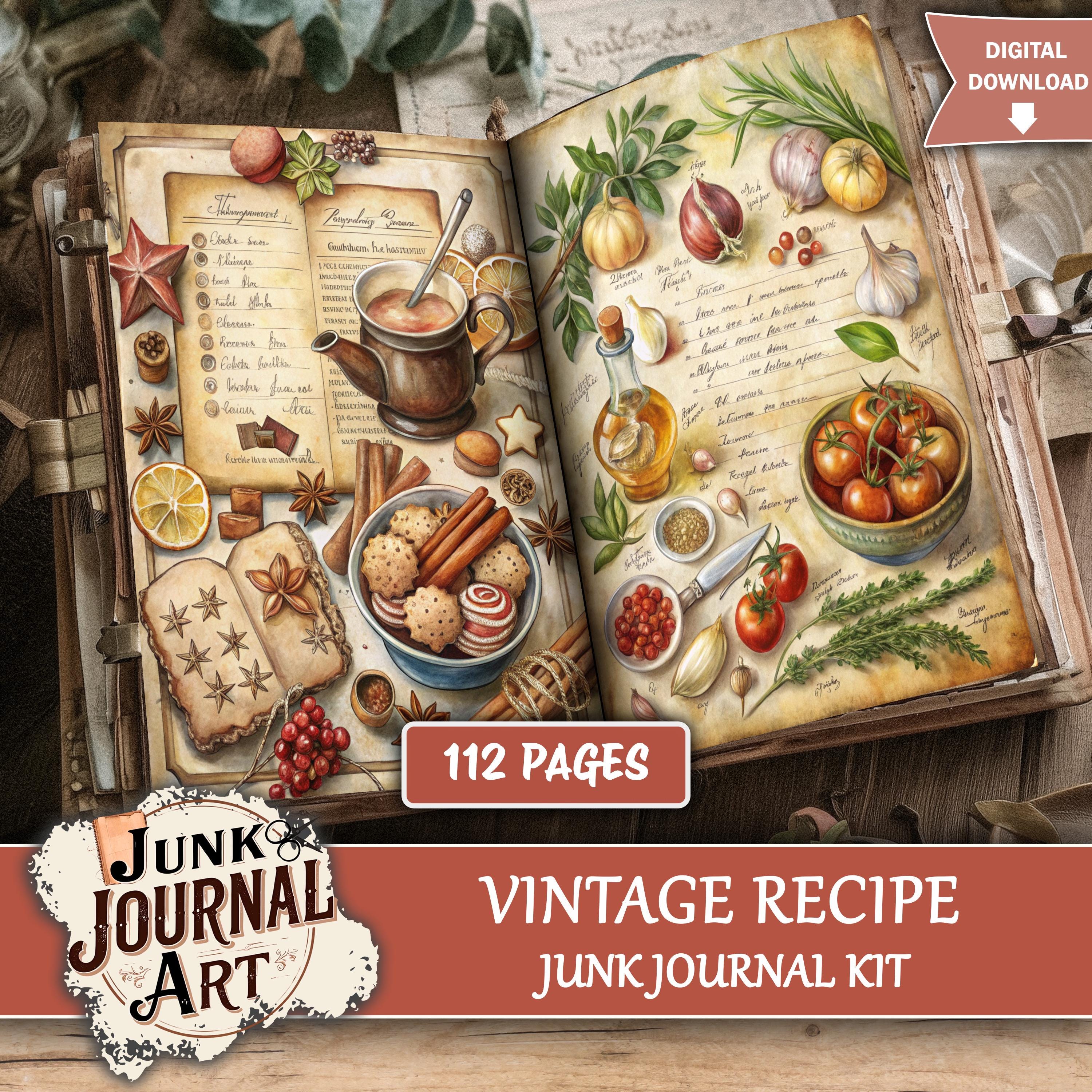 Recipe Junk Journal Kits Printables, Kitchen Junk Journal, Junk Journal ...