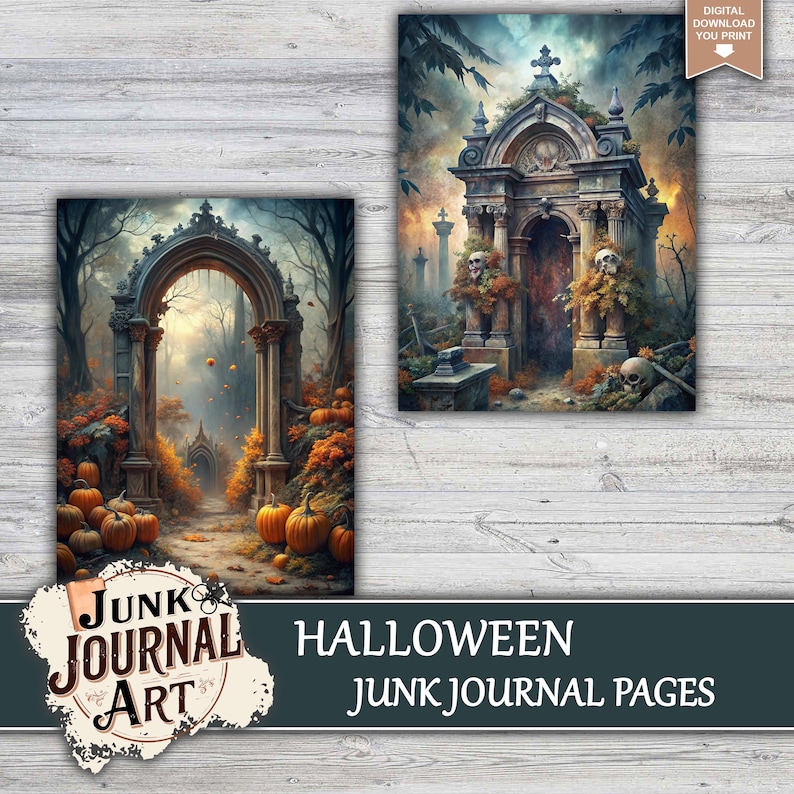 Halloween Junk Journal Kit Digital, Junk Journal Supplies, Junk Journal ...