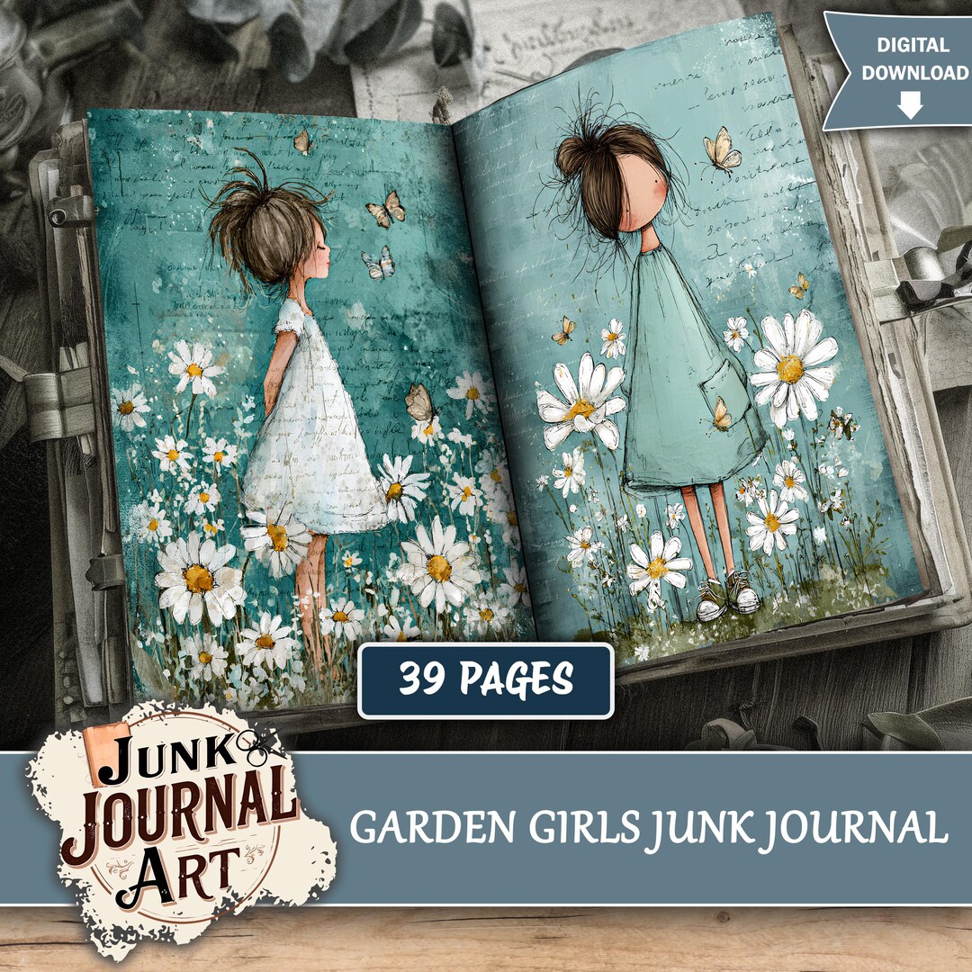 Garden Girls Junk Journal Pages, Junk Journal Supplies, Junk Journal ...