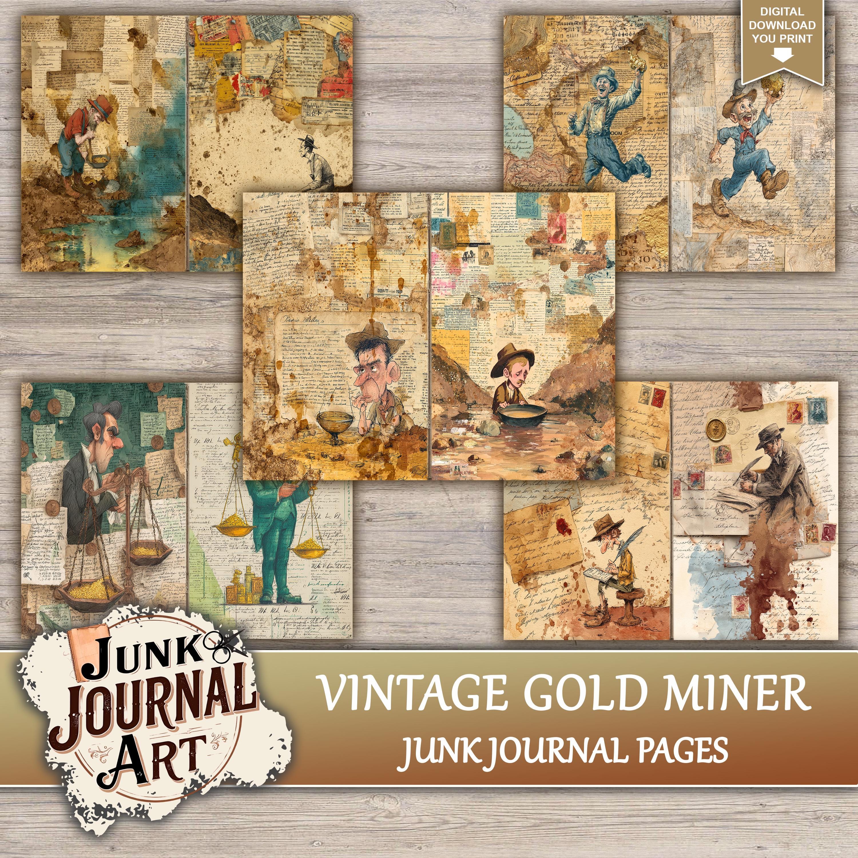 Gold Miner Junk Journal Printable Pages - Wild West Kit, Prospector ...