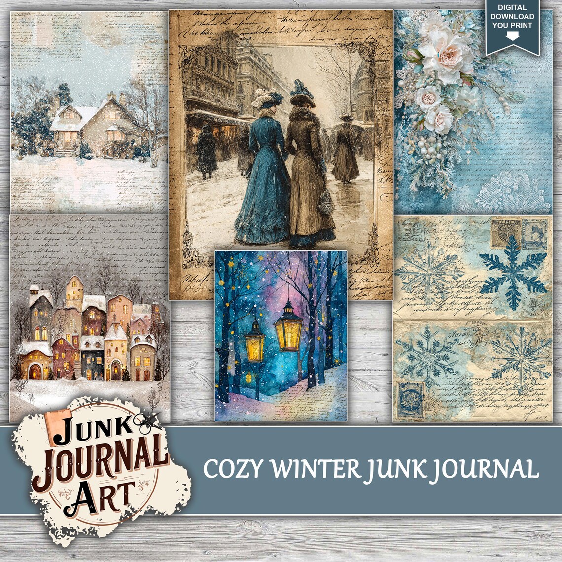 Cozy Winter Junk Journal Pages, Cozy Snowy Pages, Junk Journal Supplies ...