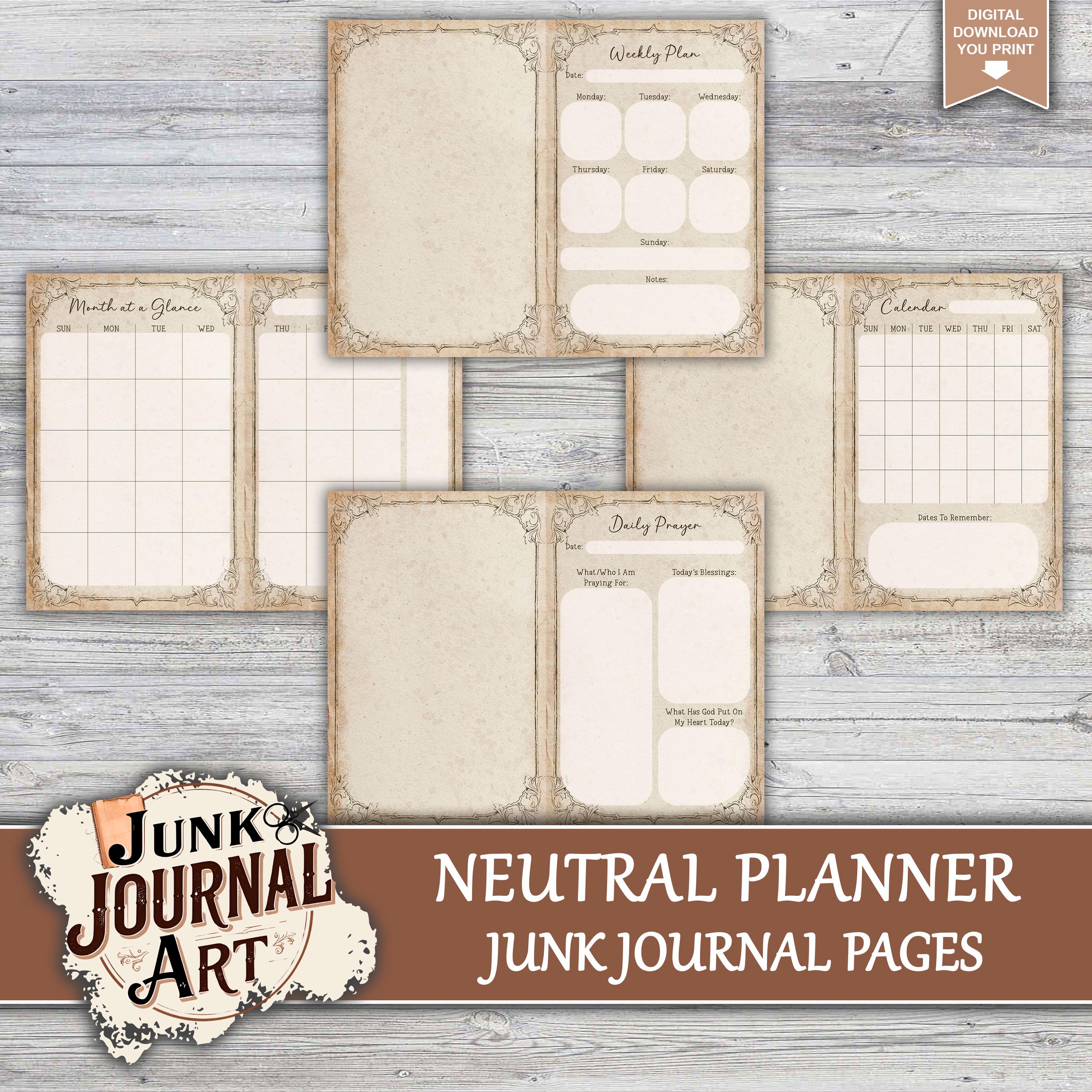 Planner Junk Journal Kit, Junk Journal Supplies, Junk Journal Kits ...