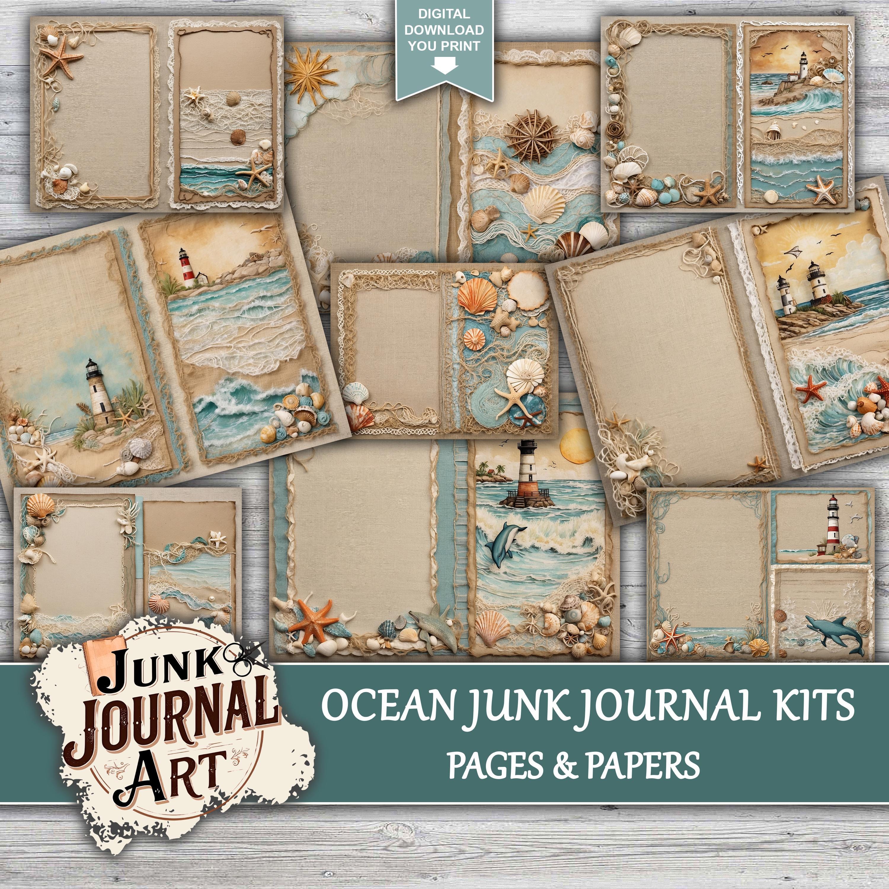 Ocean Junk Journal, Junk Journal Supplies, Junk Journal Kits, Summer ...