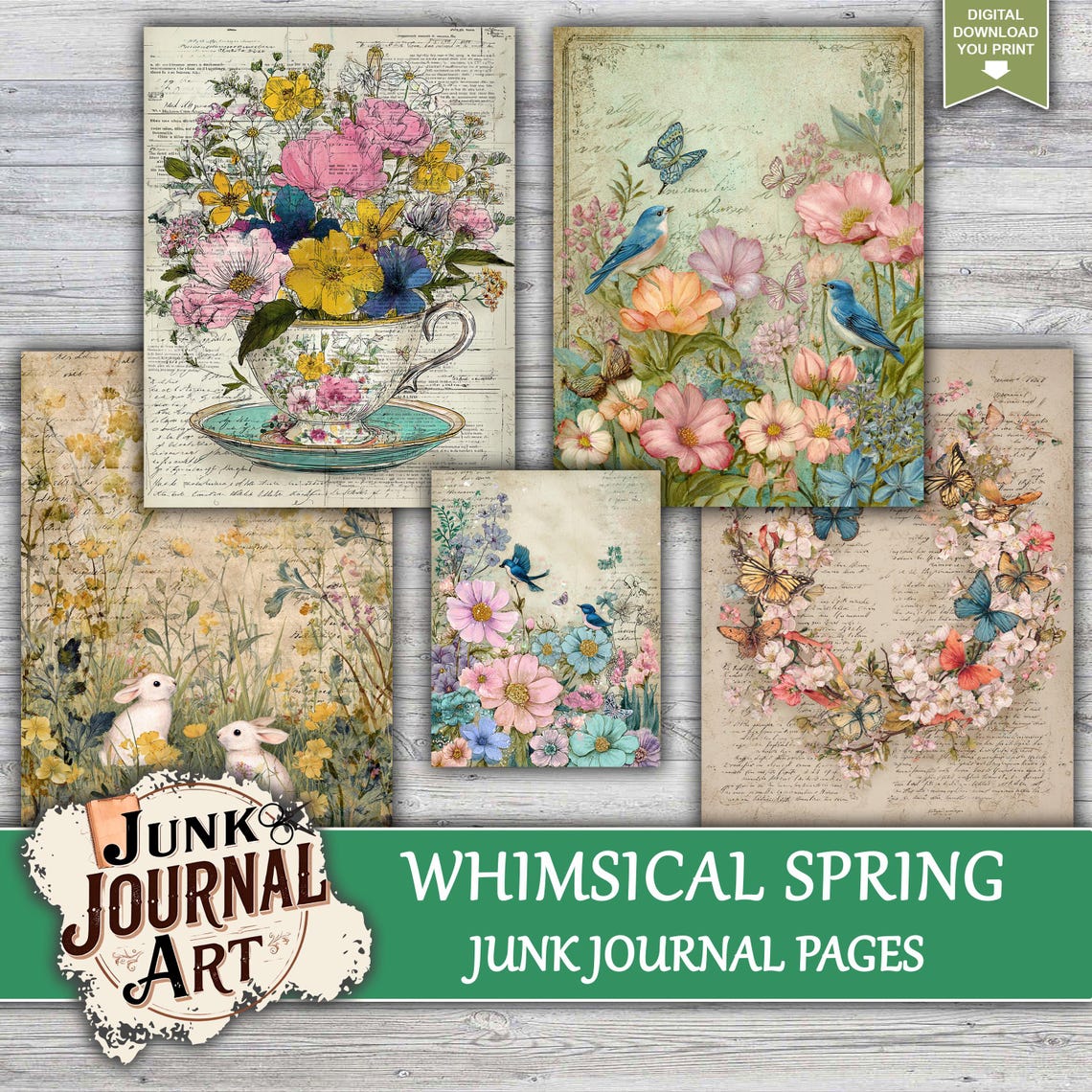 Spring Junk Journal Kit, Junk Journal Supplies, Junk Journal Kits ...