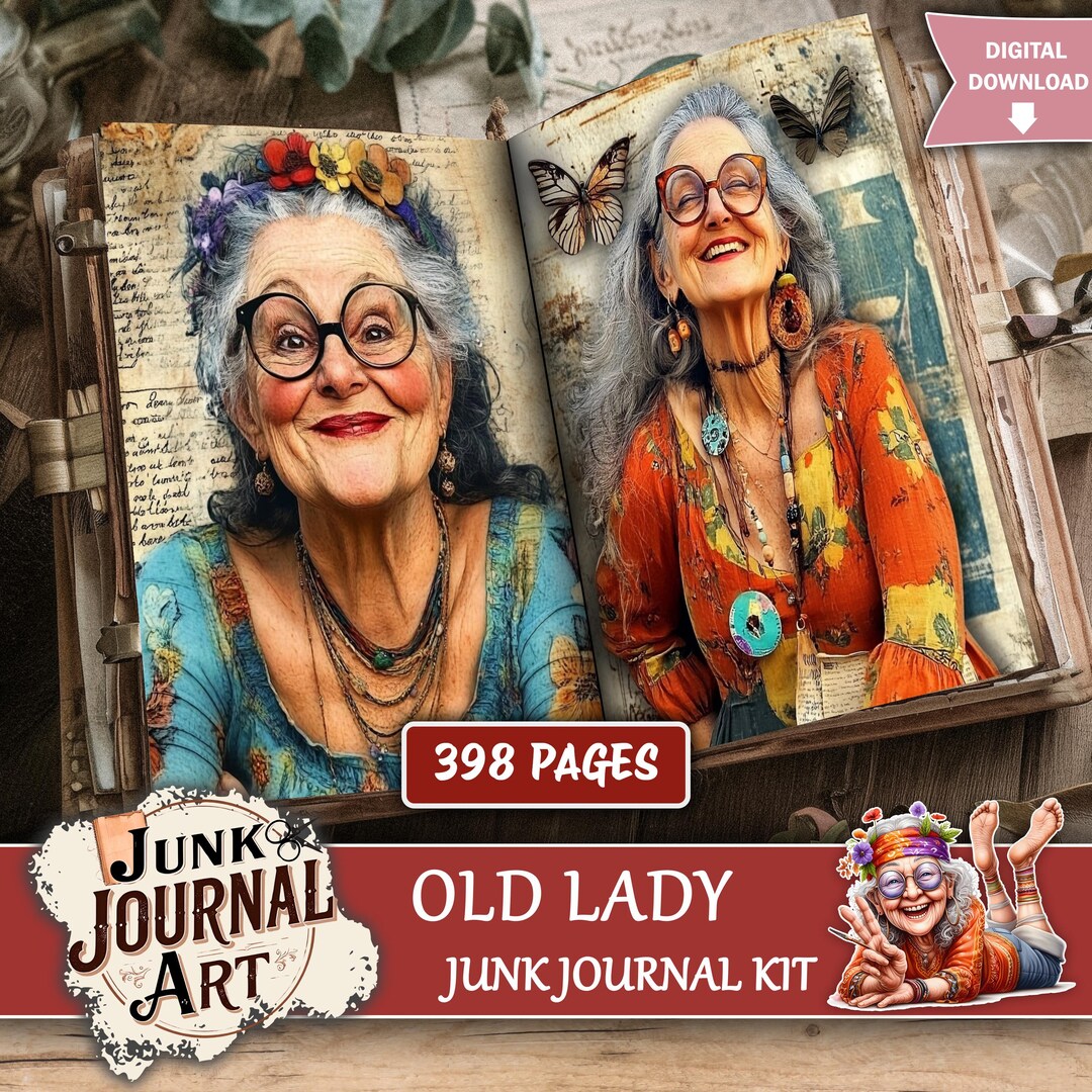 Old Lady Junk Journal, Junk Journal Supplies, Junk Journal Kits ...