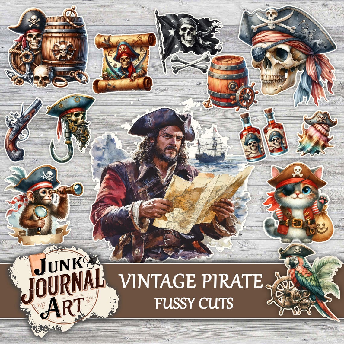 Pirate Junk Journals, Junk Journal Supplies, Junk Journal Kits, Vintage ...