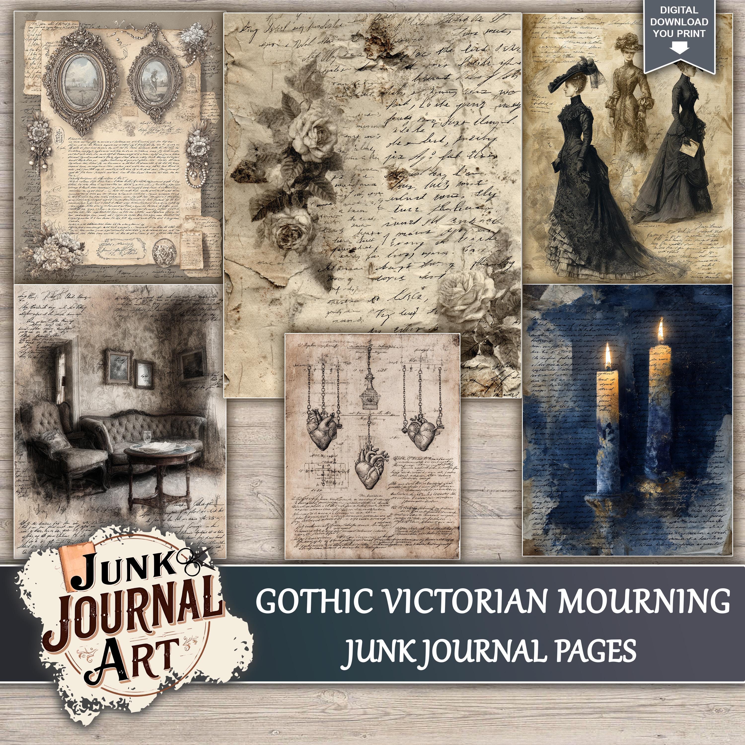 Gothic Victorian Mourning Junk Journal Printable Pages - Black Lace Kit ...