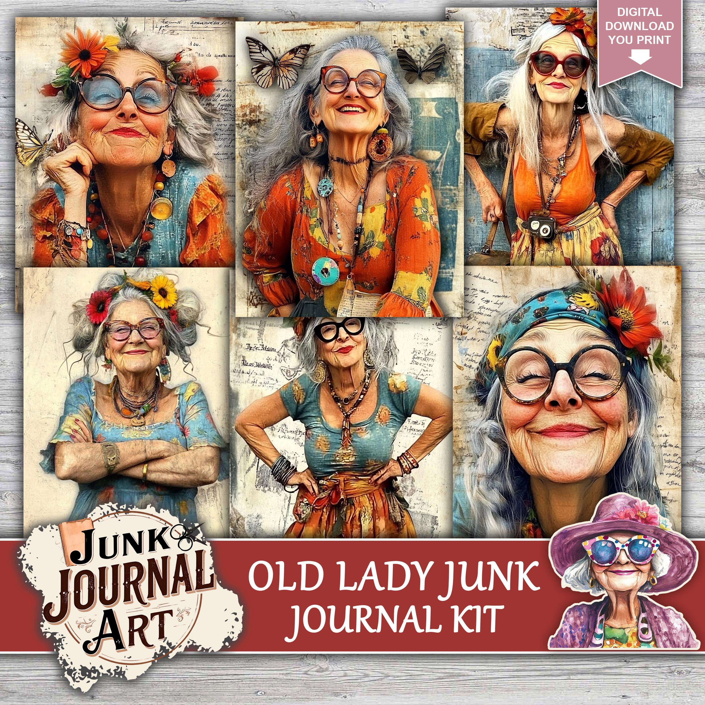 Old Lady Junk Journal, Junk Journal Supplies, Junk Journal Kits ...